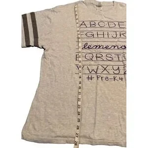 Varsity | Tops | Prek 4 Teacher Alphabet T Shirt Xl Gray Varsity Sleeve ...